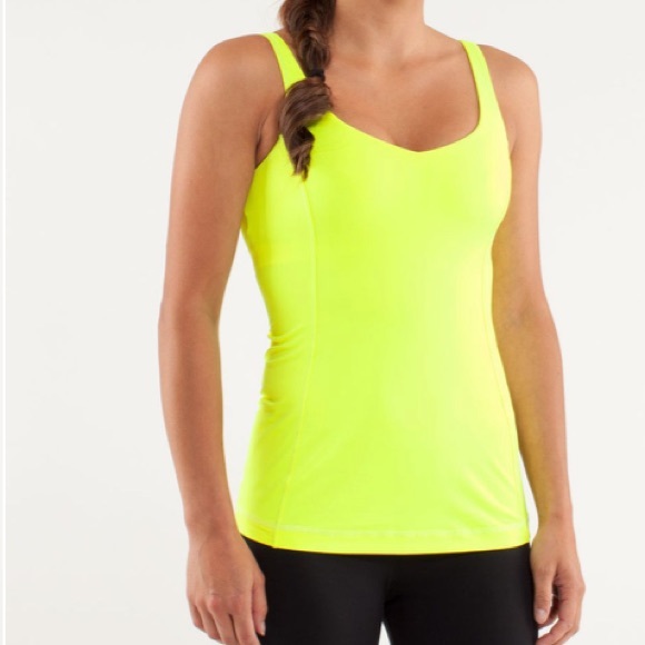 lululemon athletica | Tops | Lululemon Optimal Tank Ray Neon Yellow ...